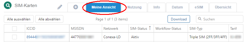 Persönliche Ansichten einrichten – Wireless Logic Help Centre