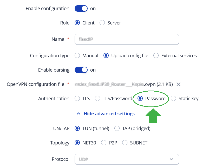 Set up OpenVPN client of a Teltonika router as 'mdex fixed.IP+' or ...